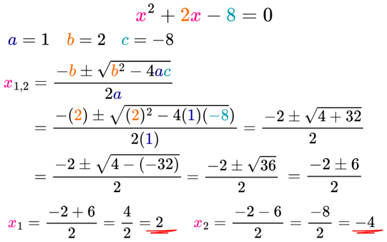 Fórmula general - Ecuaciones cuadráticas