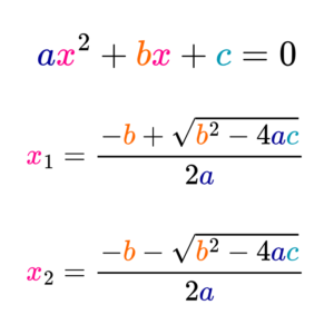Fórmula general - Ecuaciones cuadráticas